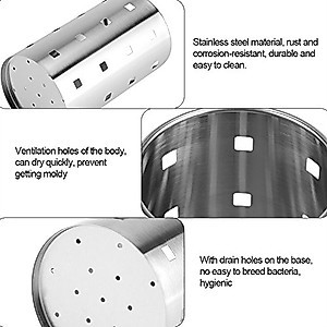 GLOGLOW Utensil Holder Stainless Steel, Kitchen Utensil Holder Caddy, Chopsticks Cutlery Cooking Utensil Organizers, Tableware Storage Rack(M)
