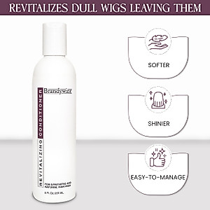 Brandywine Revitalizing Conditioner for Synthetic and Natural Hair Wigs, 8 Ounce