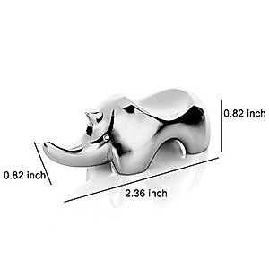 MULHUE 2PCS Zinc Alloy Rhino Shape Chopsticks Rest Spoons Stand Forks Knifes Holder Rack Stand Metal Craft Table Decoration (Silver)