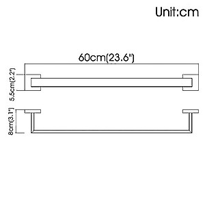 Bathroom Hardware Set 23.6-Inch Towel Bar,2pcs Towel Hook,Toilet Paper Holder,Hand Towel Holder Stainless Steel Brushed Gold Bathroom Accessories GTS3190BG…