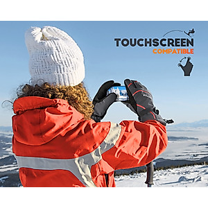 VELAZZIO Eco Gray Ski Gloves - Red, M