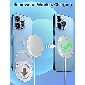 Tomorotec Magnetic Base Plate (Silver) for Phone Grip Holder Ring Stand Removable Accessory for Wireless Charging Compatible with iPhone 12 & Magnetic Case with Charging Ring [Phone Grip Not Included]