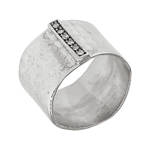 Silpada 'Along the Line' Sterling Silver Diamond Ring, Size 9, Size 9