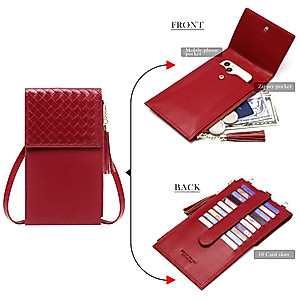 Badiya Small Crossbody Bag Cell phone Wallet Purse with Credit Card Holder for Women Bracelet Wristlet