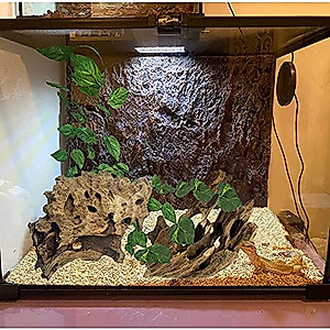 PINVNBY Reptile Plants, Reptile Vines and Flexible Reptile Leaves Large Driftwood Tank Habitat Decor for Bearded Dragons Snakes Geckos Frogs Chameleon(3 PCS)