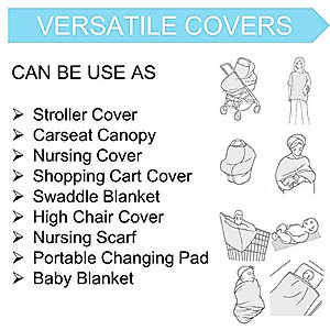 Baby Car Seat Covers Canopy Cover, Stretchy Car Seat Covers for Babies, Soft Jersey Nursing Breastfeeding Cover, Multi-use Cover Infant Carseat Canopy, Baby Boys & Girls Shower Gifts (Butterfly)