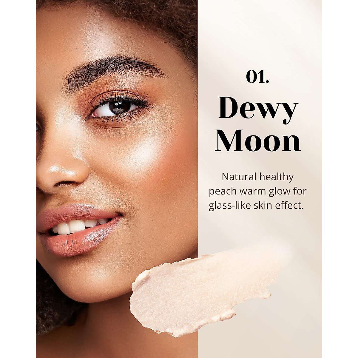 Glint Stick Highlighter (Dewy Moon, 0.3oz) - Multi-Use Illuminator Stick, Creamy & Blendable Color | Korean Skincare