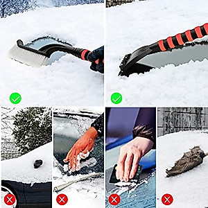 26" Snow Brush and Ice Scraper Windshield, Snow Removal Tool Car Brush with Ergonomic Comfortable Foam Grip for Car, Trucks, SUVs