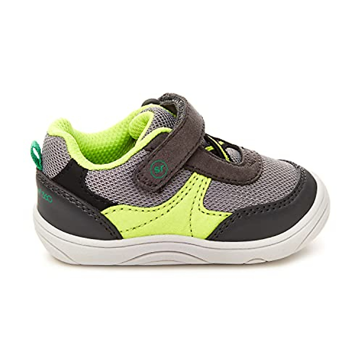 Stride Rite 360 Infant and Toddler Boys Gogo First Walker Shoe, Grey/Neon, 4 Toddler
