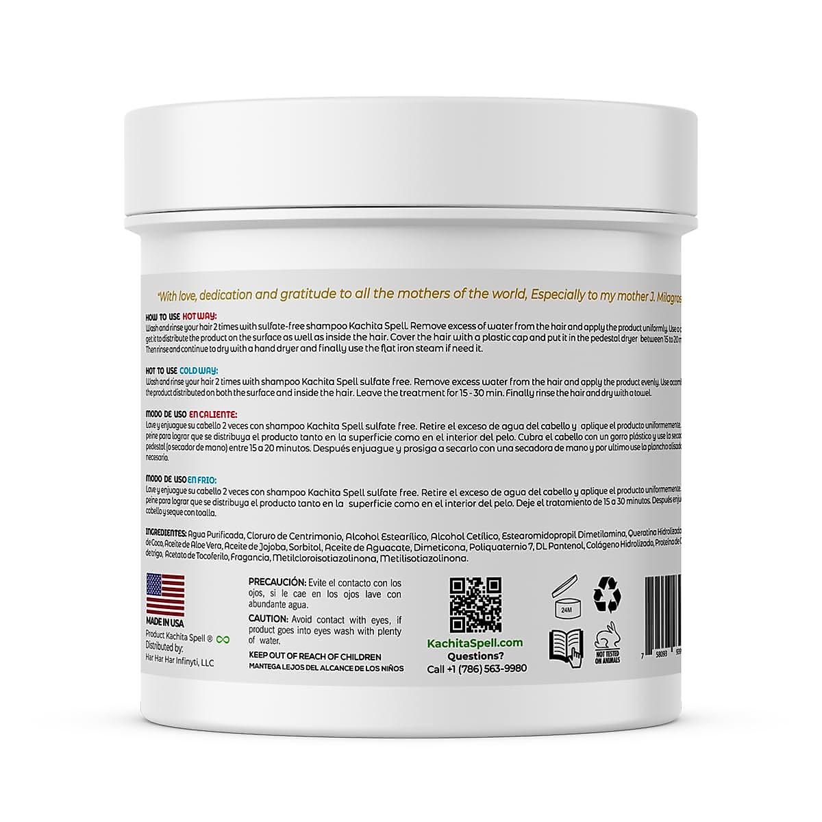 Kachita Spell Botox Hair Treatment - 16oz, Rejuvenates Dry/Damaged Hair, Reduces Frizz, Provides Deep Hydration, Volume Control, and Smoothness - Formaldehyde-free BotoxMax Formula