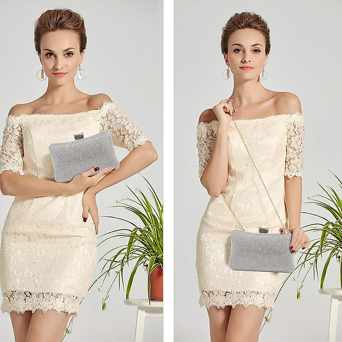 HARPIMER Women's Evening Bag Clutch Bag Party Bag Elegant Ceremony Bags Clutch Chain Bag For Wedding Party Wedding