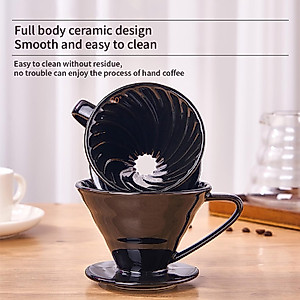 Pour Over Coffee Maker, Pour Over Coffee Dripper, Manual Porcelain Slow Brewing Accessories for Travel, Camping, Office, Home, Cafe, Coffee Gifts(White, Large, 2-4Cups)