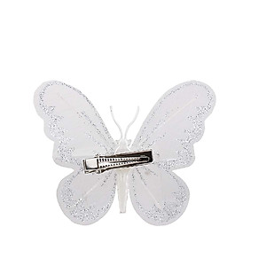 RTWAY Glitter Christmas Butterfly, 24 PCS 3D Glitter Artificial Butterfly Clip on Christmas Tree Ornaments for Wedding Holiday Party Home Decor