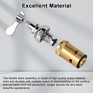 DYVIAHOME Brass Spindle Assembly for Commercial Faucet Valve Spool Replacement Hot Cold Side Handle Stem Assembly Cartridge Fit Kitchen Restaurant (1 Pair)