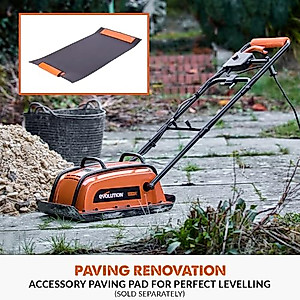 Evolution Hulk Electric Compactor Plate - Ideal For Levelling Pavement, Artificial Turf Ground Preparation, Patio, Blockwork, Sand, Soil & More