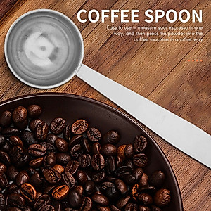 Pasuihcay Espresso Stand Coffee Measure Tamper Spoon Stainless Steel Coffee & Tea Tools Measuring Tamping Scoop 1 Pieces Silver