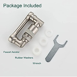 Brushed Nickel Faucet Extender for Bathroom Sink, Biveah Brass 1080° Rotating Splash Filter Dual-function Faucet Spray Head Aerator, KQB013NA