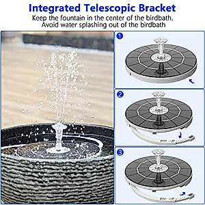 AISITIN 5.5W LED Solar Fountain Pump with LED Light, New Upgraded 3000mAh Storage Battery with 16 Nozzles Solar Bird Bath Fountains for Garden, Bird Bath, Pond, Swimming Pool