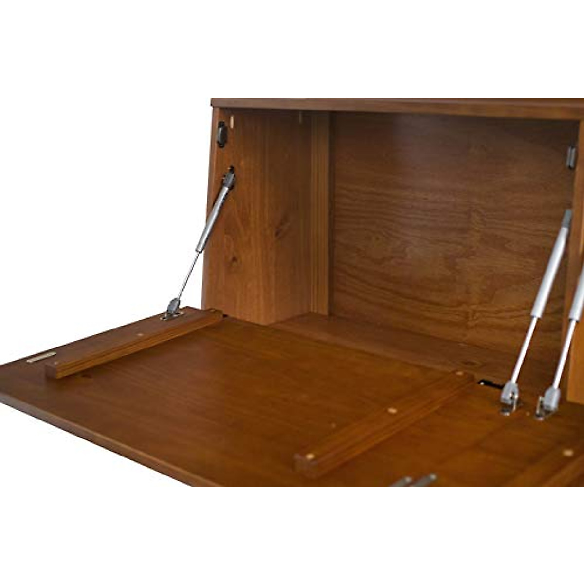 memomad Bali Storage Headboard with 4 Doors (Queen Size, Caramel Brown Wood)