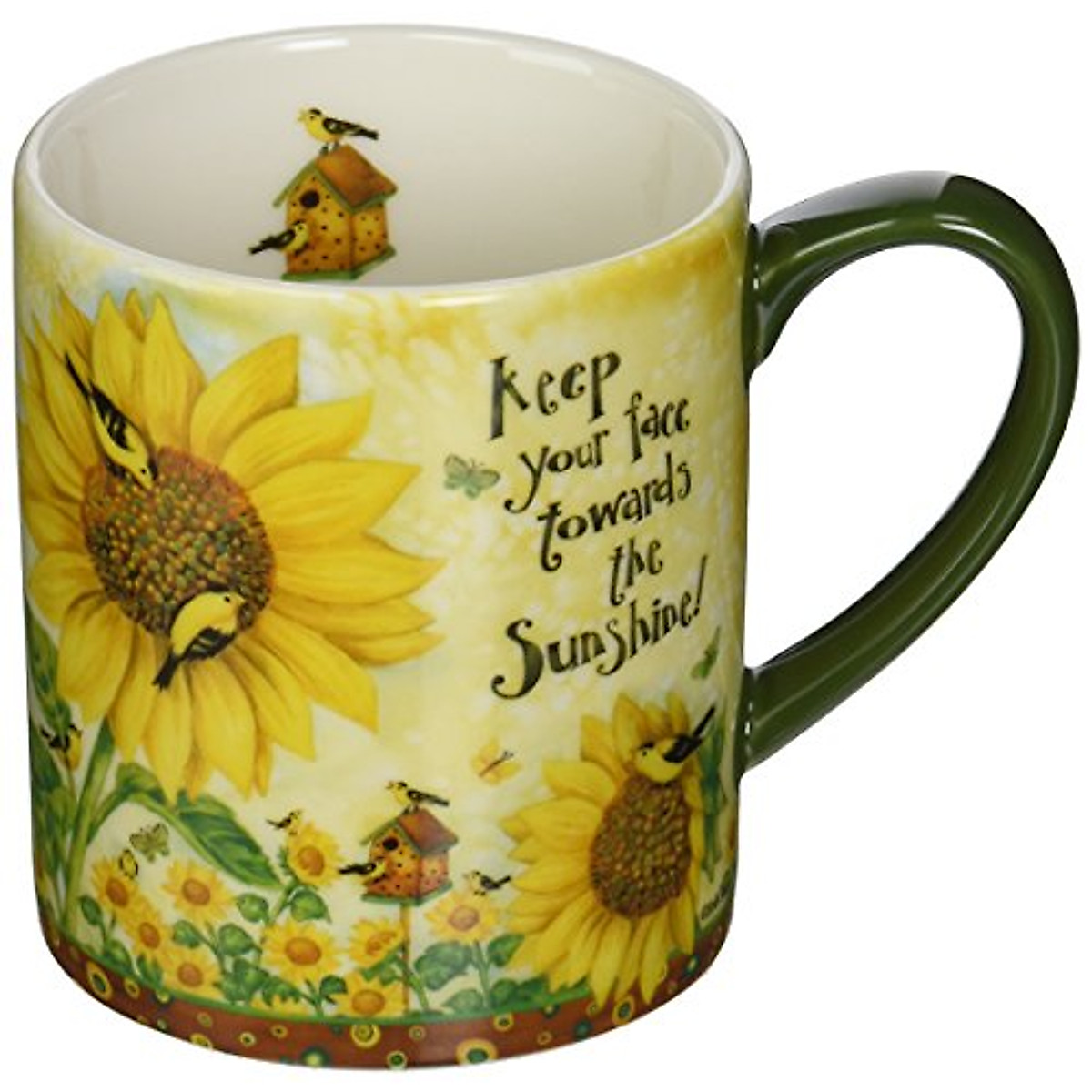 Lang Ceramic Sunflowers 14 oz. Mug by Debi Hron (10995021037), 1 Count (Pack of 1), Multicolored