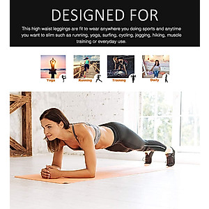 RIBIKA Leggings for Women Yoga Pants Tummy Control with Pocket Sauna Sweat Workout Tank Top Black Gym Butt Lifting