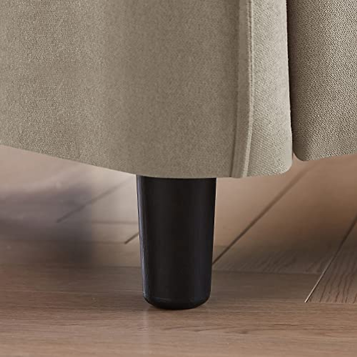 Pingliang Home 80" Sectional Sofas for Living Room, 3 Seat L Shaped Couch with Reversible Ottoman, Modern Linen Fabric Small Sectional Couch for Apartment Small Space, Beige