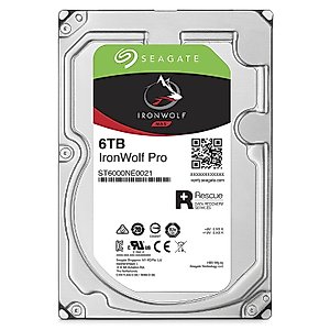 Seagate IronWolf Pro 6 TB NAS RAID Internal Hard Drive - 7,200 RPM SATA 6 Gb/s 3.5-inch (ST6000NE0021)