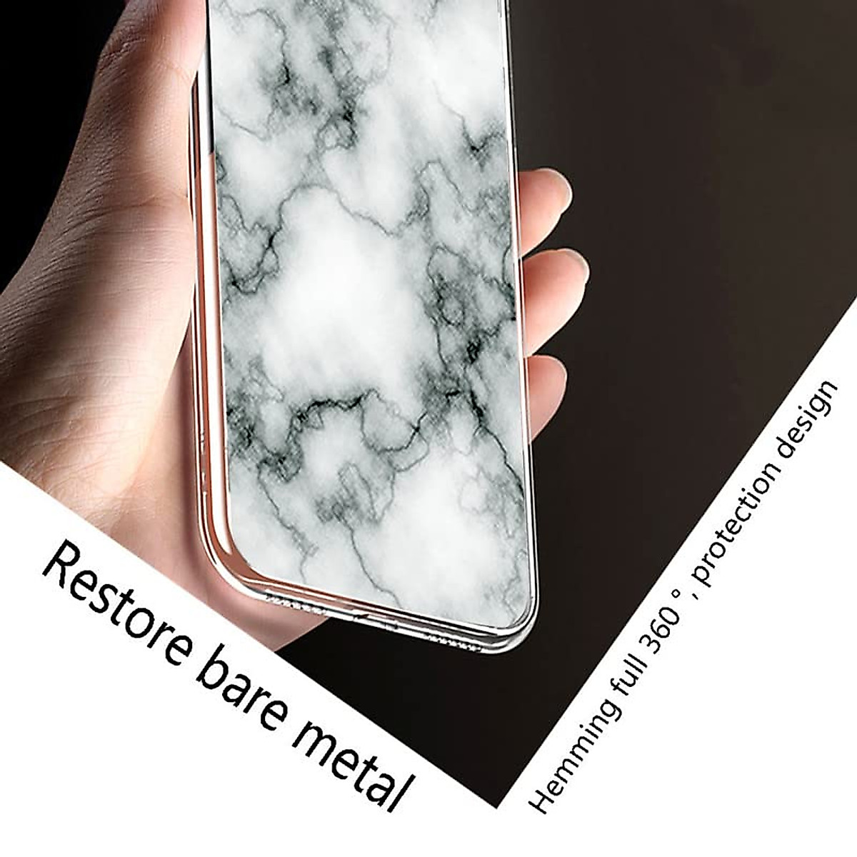 HGJTF Phone Case for Motorola ThinkPhone (6.6") with 1 X Tempered Glass Screen Protector, Slim Clear Shockproof X Anti-Scratch Soft TPU Gel Cover for Motorola ThinkPhone - Marble