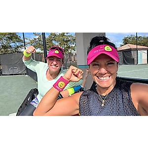 Tennis Happies Tennis Visor Hit Happy, Adjustable Strap, Perfect for On The Court Or Off (Pink), One Size