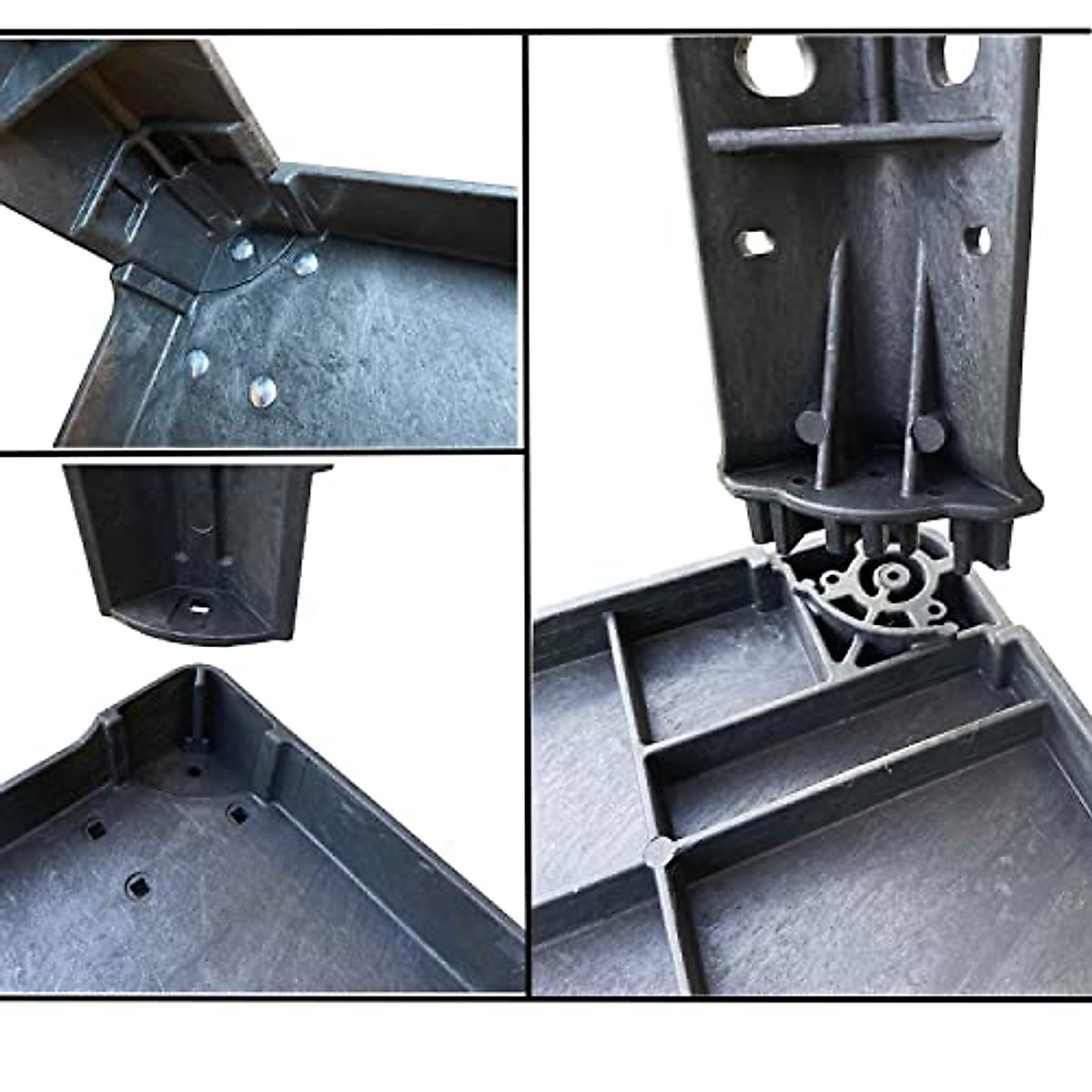 550lb Capacity Heavy Duty Plastic Utility Cart 34-1/2" L x 16-3/4" W with Handle 2 Shelves Pake Handling Tools