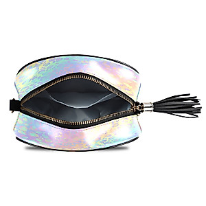 ALAZA Tie Dye Leopard PU Leather Small Women Crossbody Shoulder Bag Purse Wallet with Adjustable Chain Strap