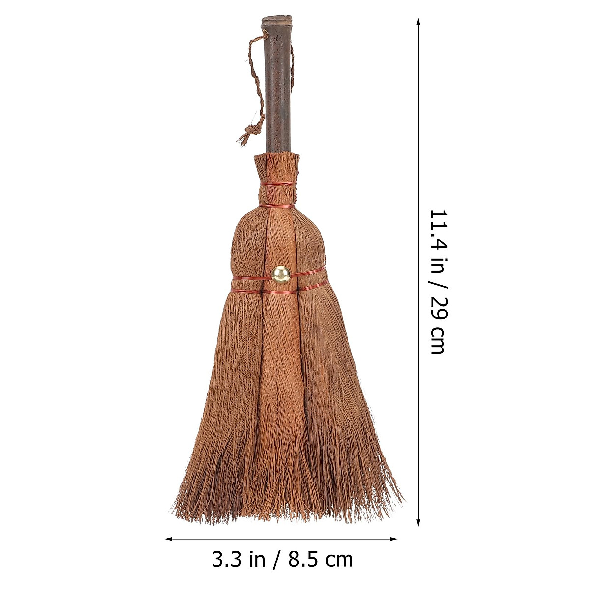 Cabilock Tea Tray Broom - Brown Silk Broom Straw Whisk Mini Broom for Home Tea Tray Small Whisk, Tea Ceremony Accessories for Dustpan Keyboard