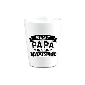Ceramic Shot Glasses Best Papa in The World Father S Day Love Dad Bar Supplies Accessories 2 Oz