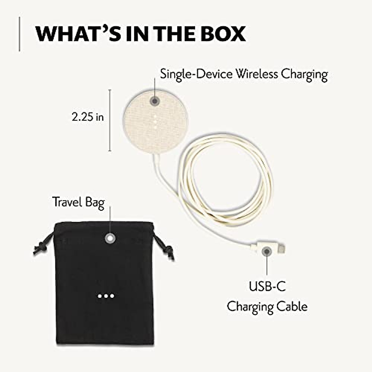 Courant Mag:1 Essentials Magnetic Charger for MagSafe iPhones - Belgian Linen - Up to 15W Fast Charging for iPhone 14, 13 and 12 Models (Natural)