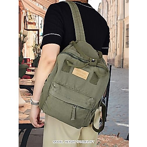 TeeYee Canvas Backpack Women Retro Large Capacity Backpack Casual Versatile Backpack BAG157green