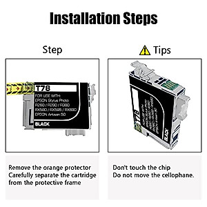 NoahArk 7 Packs T078 Remanufactured Ink Cartridge Replacement for Epson 78 use for Stylus Photo R260 R280 R380 RX580 RX595 RX680 Printer(2 Black,1 Cyan,1 Magenta,1 Yellow,1 Light Cyan,1 Light Magenta)