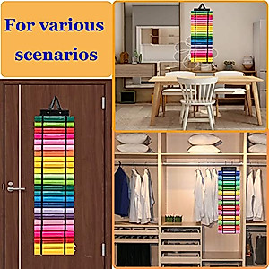 Amremsu 48 Compartments Vinyl Roll Storage, Vinyl Roll Holder Vinyl Organizer, Vinyl Storage Rack Wall Mount/Over The Door for Craft Room Organizers and Storage Lengthened（Black）