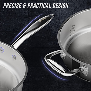 Ciwete Stainless Steel Pots and Pans Set 10 Piece, Kitchen Cookware Set with Nonstick Frying Pans and Glass Lids, Induction Cookware Set, Including 2 Saucepans, Sauté pan, 2 Frying Pans, Stock Pot