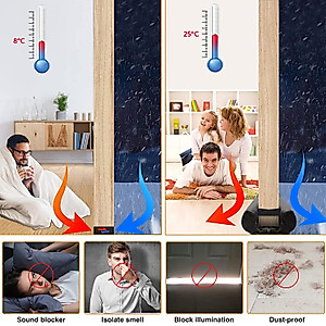 BKSAI Door Draft Stopper for Doors 29-35" No Adhesive Draft Stopper for Bottom of Door Draught Excluder Under Door Wind Blocker Reduce Noise Draught Excluder Sweep Sound Proof(Black)