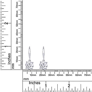 4CT Moissanite Dangle Earrings, D Color Ideal Cut Lab Created Moissanite Diamond 18K White Gold Over Sterling Silver 4 Prong Earrings for Women