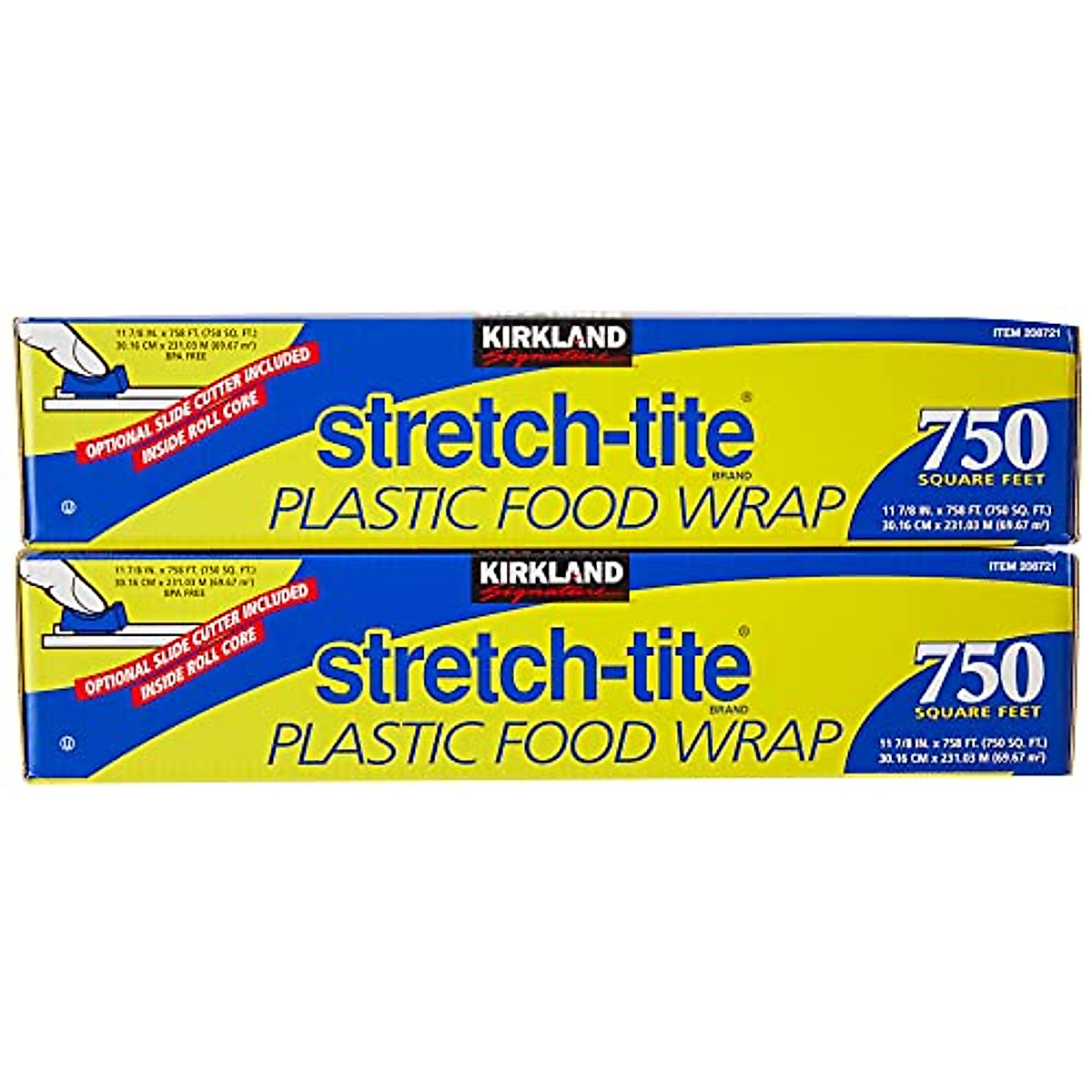 KIRKLAND SIGNATURE Stretch Tite Plastic Wrap Pack X 750' 1" (1500 Sq'),, None, 2.0 Count 2