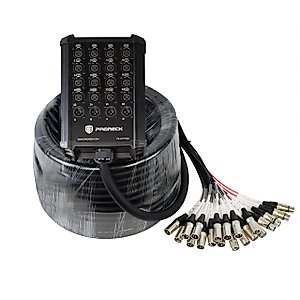 PRORECK 16-Channel Low Profile XLR Send Circuit Board Snake Cables, XLR Splitter Cable for Live, Recording, Stage, Studio, 100 Feet Long
