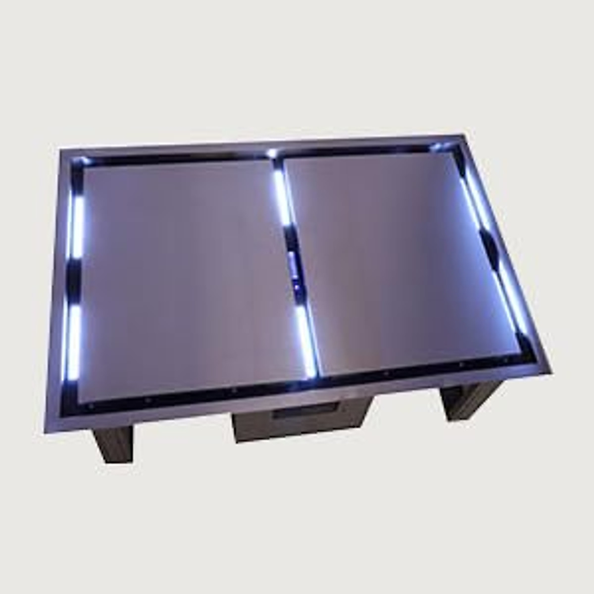 FORNO Arezzo 44” Inch. Built-in Ceiling Range Hood Stainless Steel 1200 CFM Double Motor Fan Perimetric Heat, Recess in Soffit Range Hood Steam Capture with Remote Control