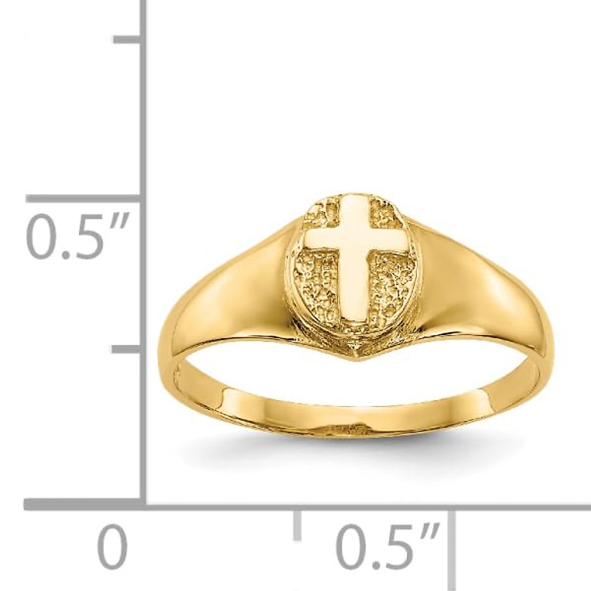 IceCarats 14K Yellow Gold Holy Cross Ring Christian Religious Band Size 4