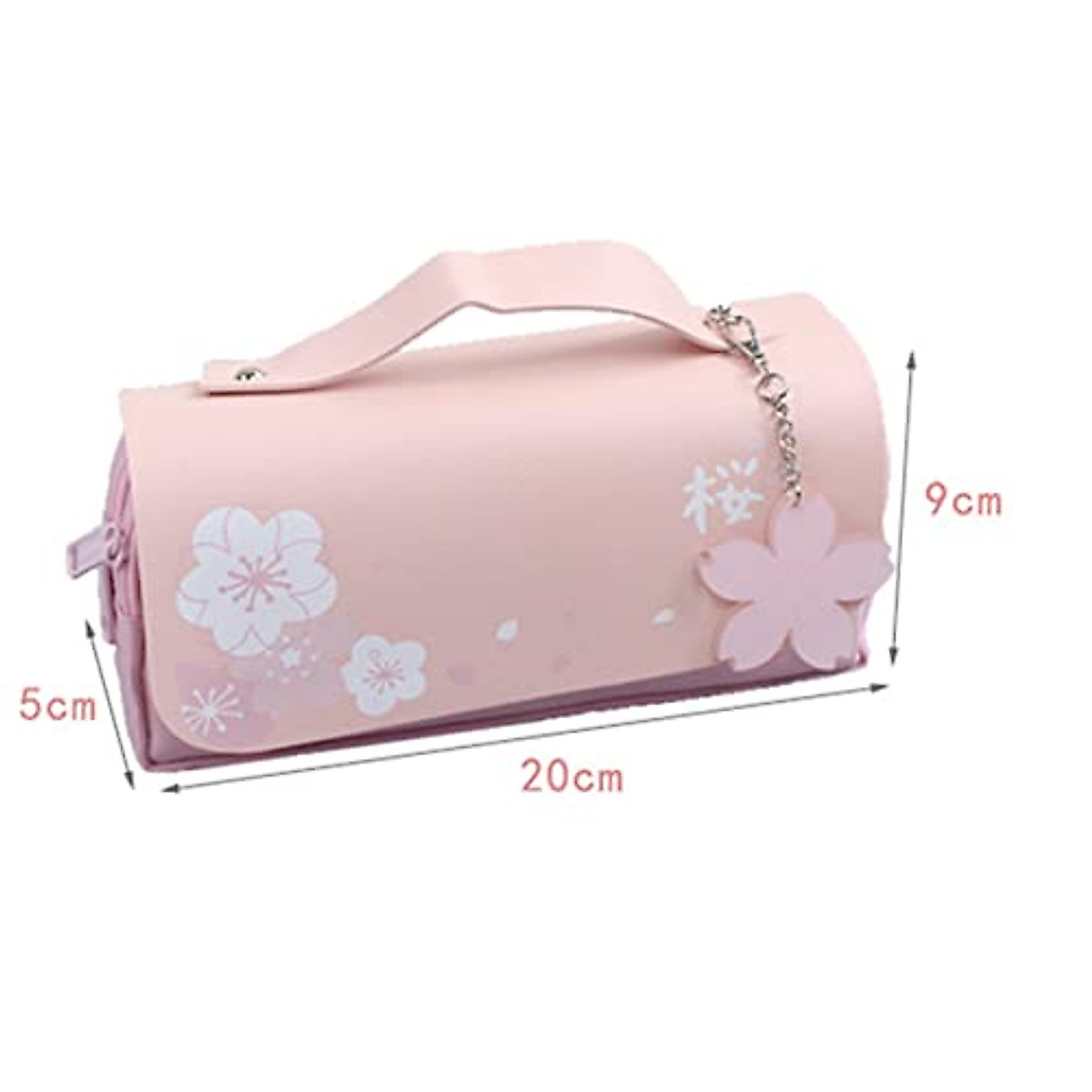 Kawaii Cherry Blossom Pencil Bag Pink Sweet Pencil Case Large Capacity Stationery Pouch School Supplies Makeup Bag Cute Pencil Case (Pink)