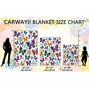 Carwayii Butterfly Blanket Soft Fleece Throw Blanket Durable Cozy Butterfly Sofa Blanket Warmth Noon Break Blanket Reversible Air Conditioning Blanket Warm Lap Blanket Gift for Women Men 50''X60''