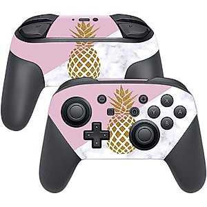 MightySkins Skin Compatible with Nintendo Switch Pro Controller - Pretty Pineapple | Protective, Durable, and Unique Vinyl wrap Cover | Easy to Apply, Remove, and Change Styles | Made in The USA