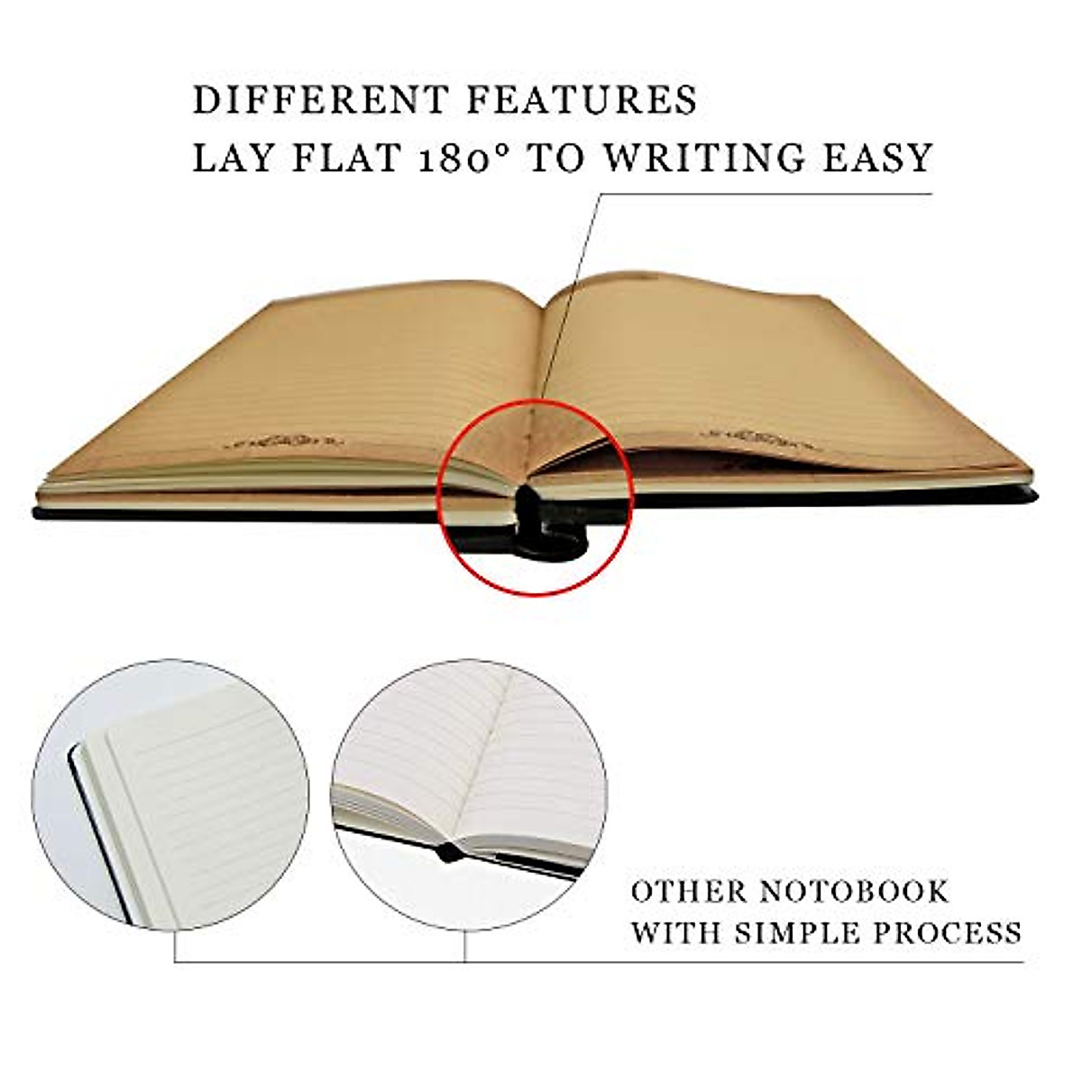 Leather Journal Writing Notebook - Antique Handmade Leather Daily Notepad Sketchbook, Elephant Gift For Men & Women, Travel Diary & Notebooks to Write in (Red, A6)