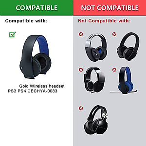 Replacement black Cushion Ear Pads earmuff earpads cup cover pillow Compatible with Sony ps3 ps4 gold Wireless CECHYA-0083 Stereo 7.1 Virtual Surround headphone headset