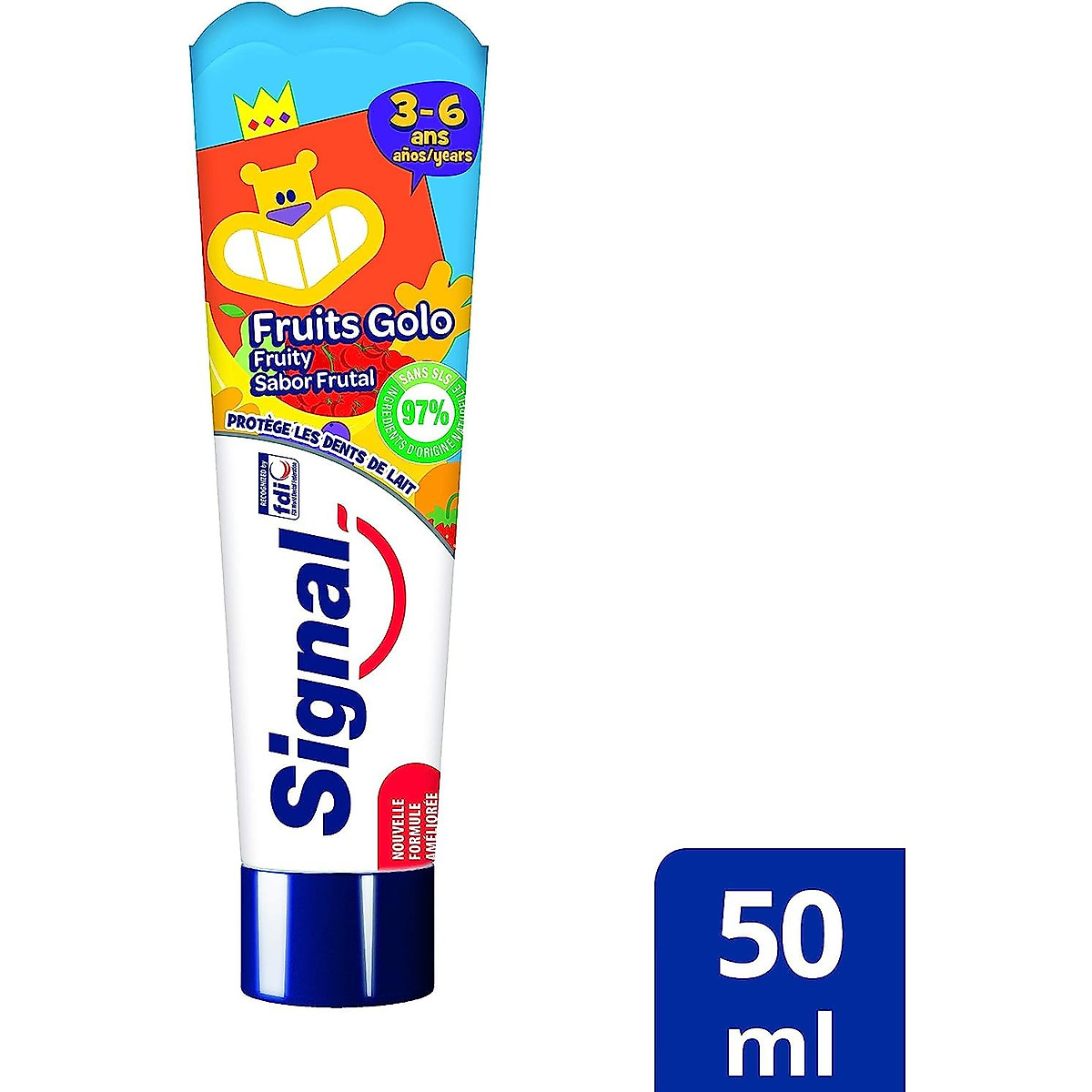 Signal Kids Fruity Toothpaste 50 ml / 1.7 fl oz (3-Pack)